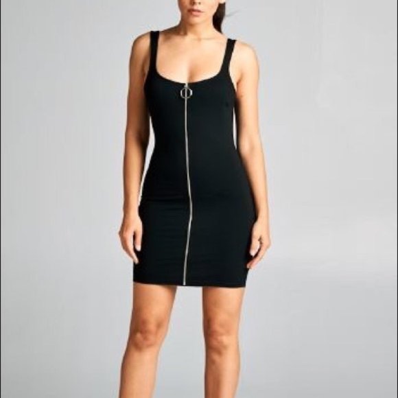 Material Girl | Dresses | Nwt Womens Front Full Zip Mini Dress Black ...